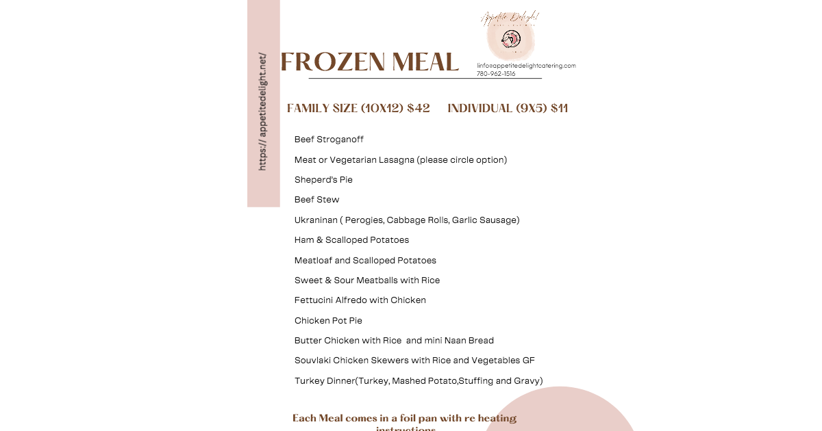 frozen Menu
